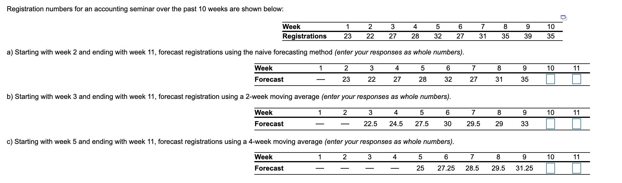 Solved Registration numbers for an accounting seminar over | Chegg.com