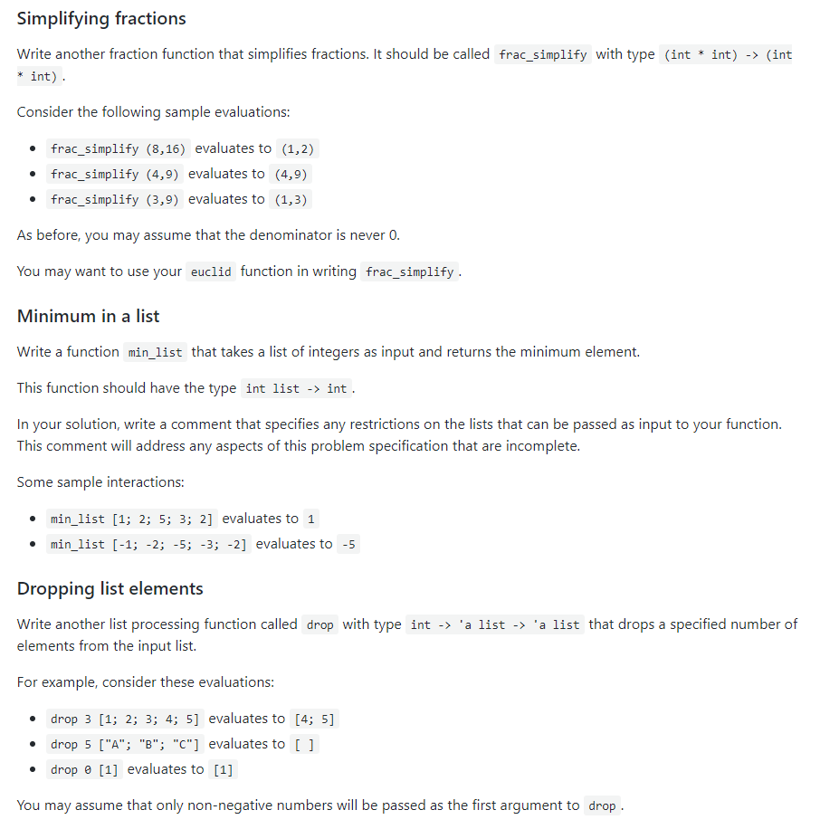 Solved Simplifying fractions Write another fraction function | Chegg.com