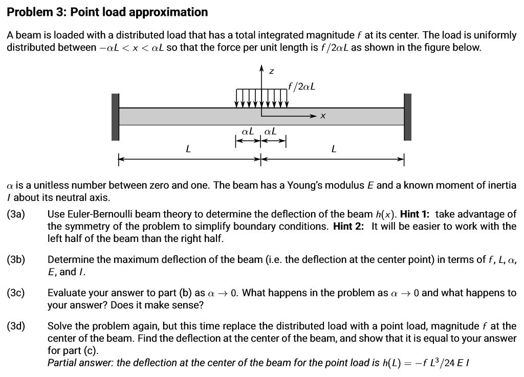 Solved Problem 3: Point load approximation A beam is loaded | Chegg.com