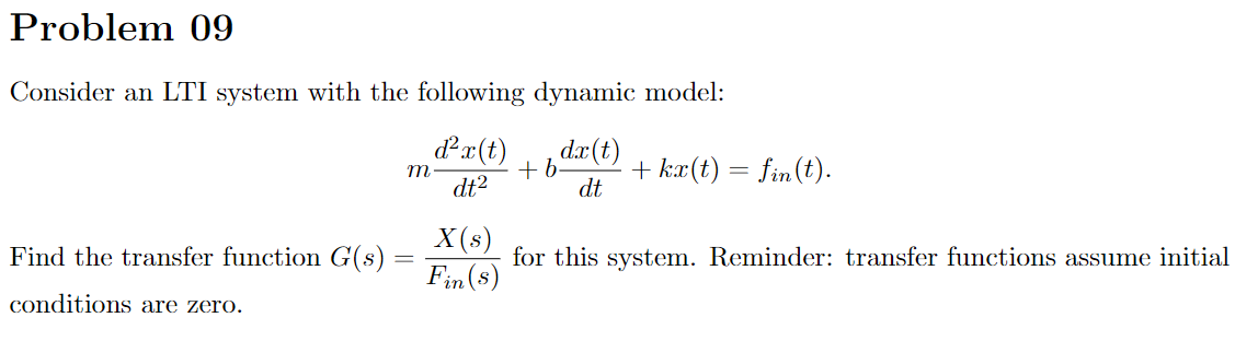 Solved Consider an LTI system with the following dynamic | Chegg.com
