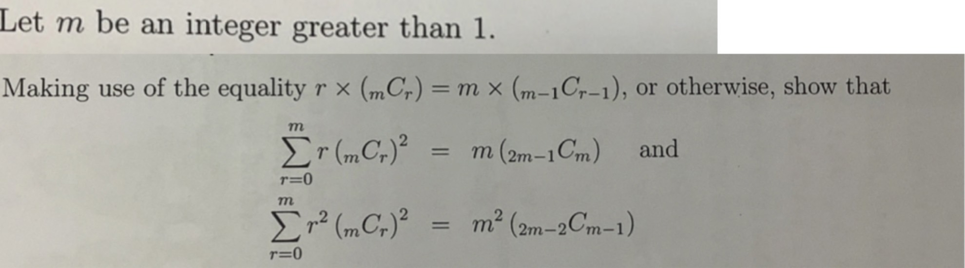 Solved Let m be an integer greater than 1. Making use of the | Chegg.com