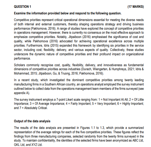 Solved QUESTION 1 (17 ﻿MARKS) ﻿Examine the information | Chegg.com