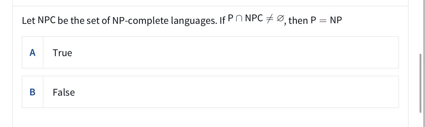 Solved Let NPC be the set of NP-complete languages. If | Chegg.com
