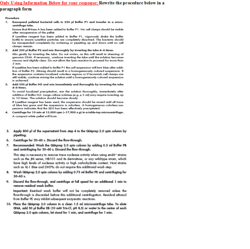 Solved Only Using Infor mation Below for vour response: | Chegg.com