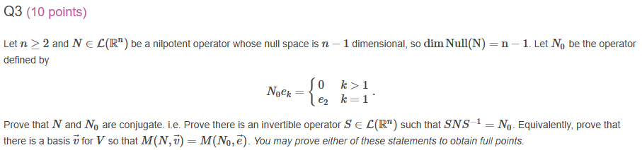 Solved Q3 (10 points) Let n > 2 and NEL(R") be a nilpotent | Chegg.com