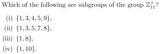 Solved Which of the following are subgroups of the group | Chegg.com