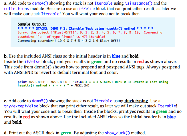 Solved A Using Just The Stub Code For Next And Iter 7269