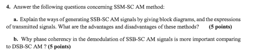 Solved 4. Answer the following questions concerning SSM-SC | Chegg.com