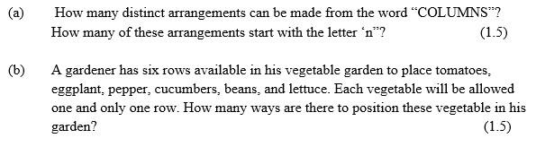 Solved How many distinct arrangements can be made from the | Chegg.com