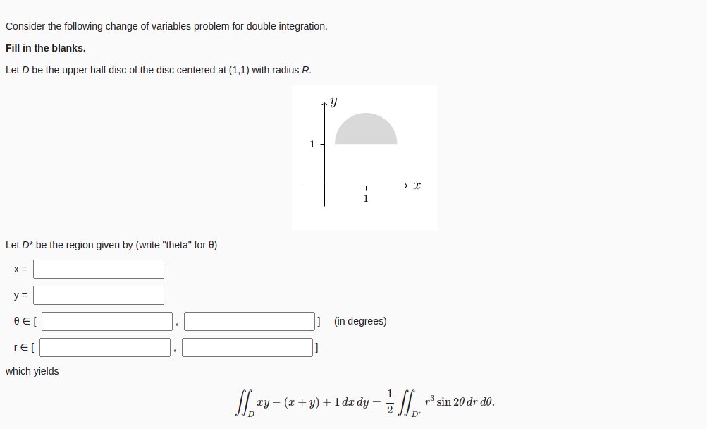 Solved Consider the following change of variables problem | Chegg.com