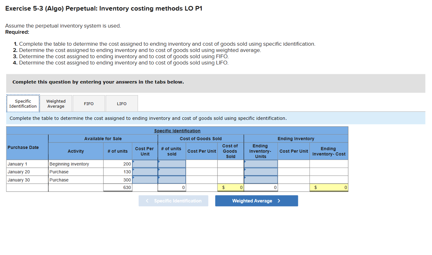 Solved Exercise 5-3 (Algo) Perpetual: Inventory costing | Chegg.com Solved Exercise 5-3 (Algo) Perpetual: Inventory costing | Chegg.com