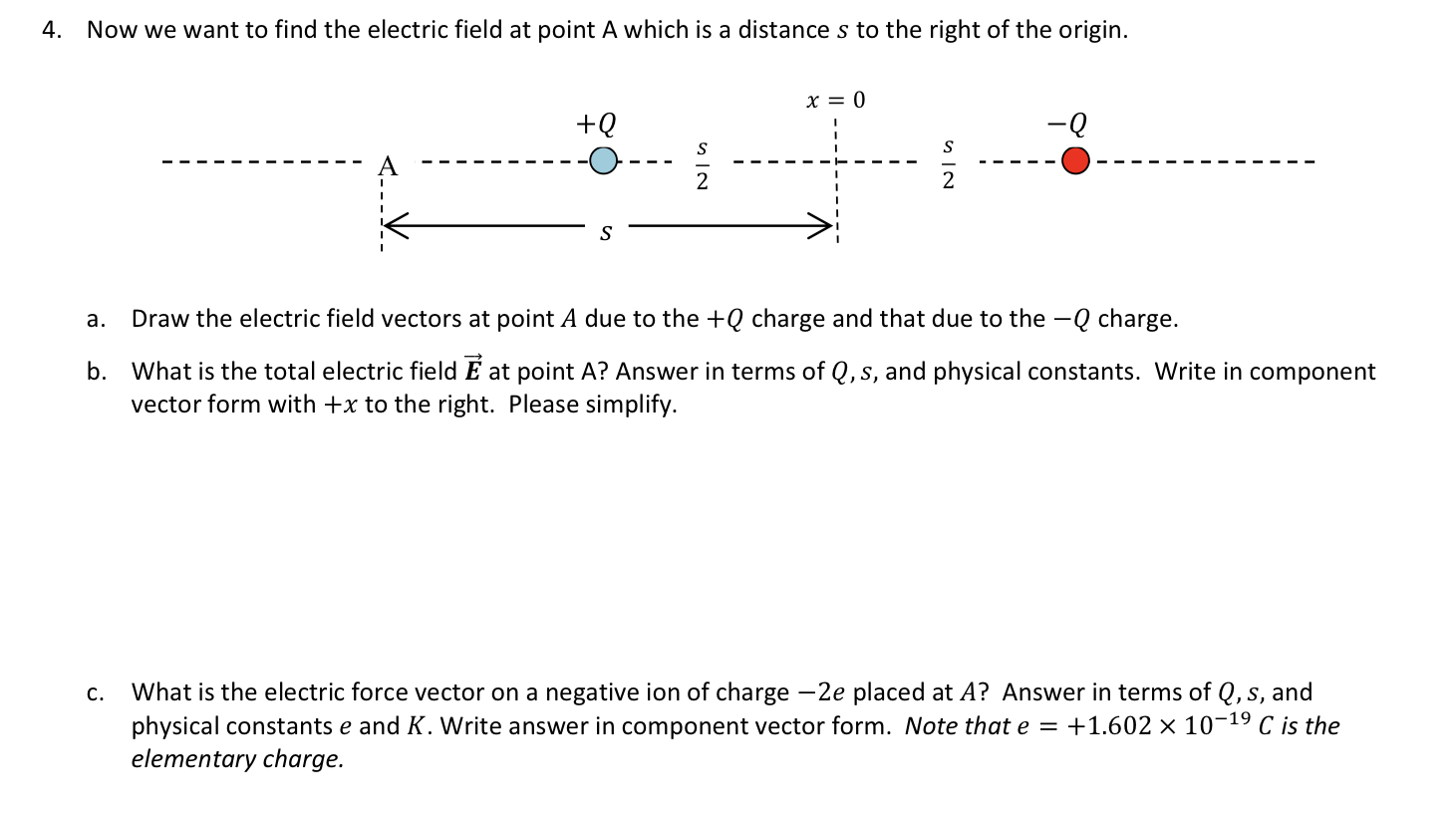 Solved Now we want to find the electric field at point A | Chegg.com