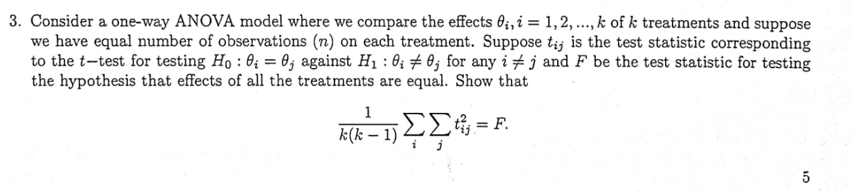 Solved Consider a one-way ANOVA model where we ﻿compare the | Chegg.com