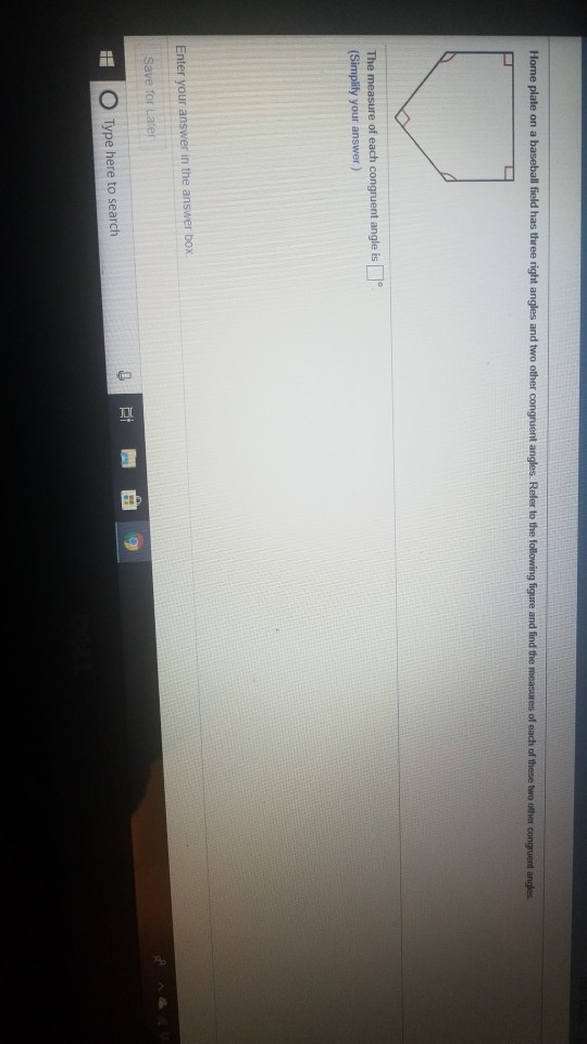 Solved Home plate on a baseball field has three right angles | Chegg.com