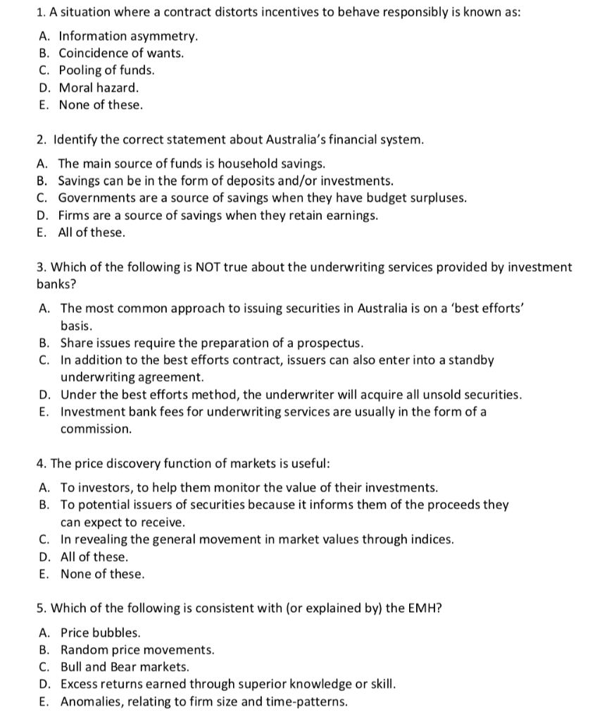 Solved 1. A situation where a contract distorts incentives | Chegg.com