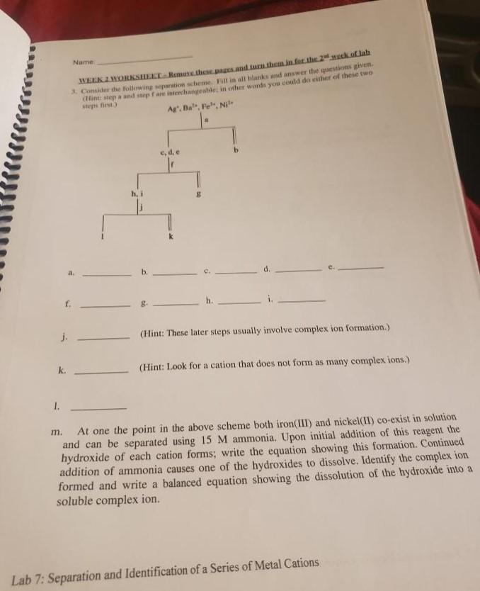 Solved Name WEEK 2 WORKSHEET Remuse these pages and | Chegg.com