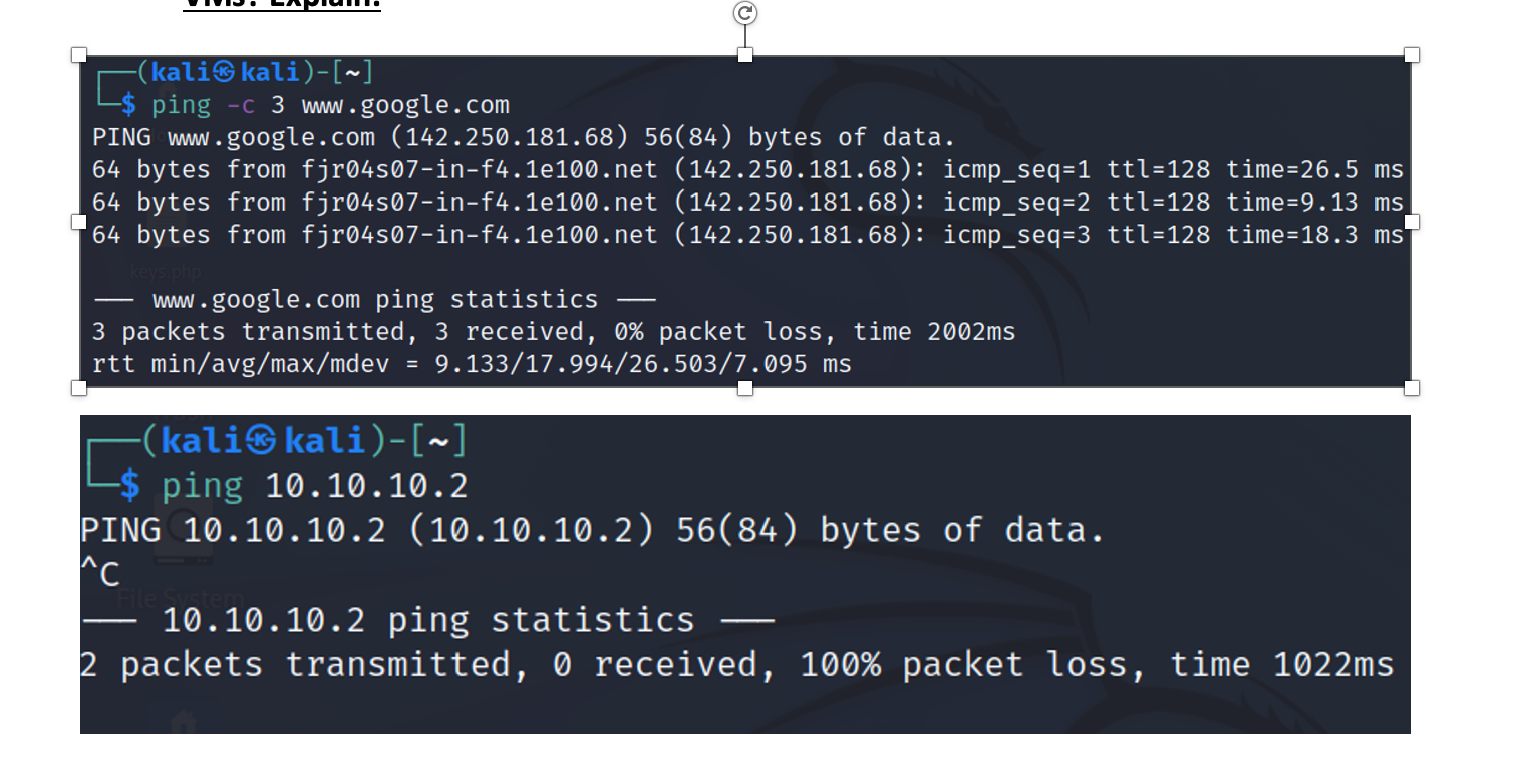 Solved Observe the below screenshots from the Kali VM. | Chegg.com