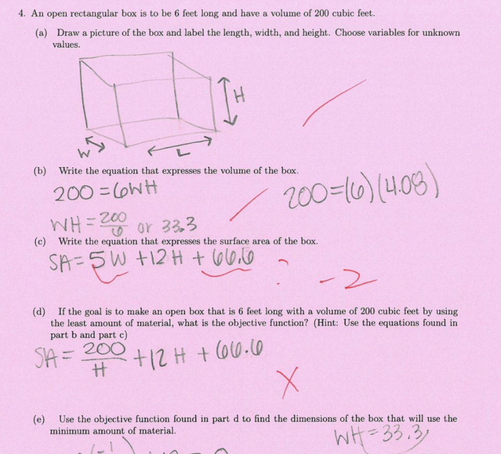 Solved 4. An open rectangular box is to be 6 feet long and | Chegg.com