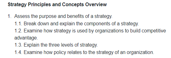 Solved Strategy Principles and Concepts Overview 1. Assess | Chegg.com