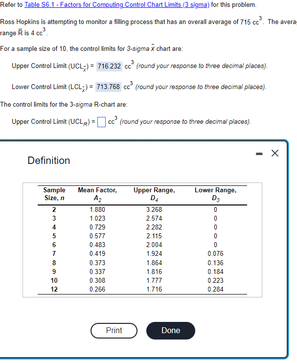 Solved Question content areaPart 1Refer toTable S6.1 - | Chegg.com