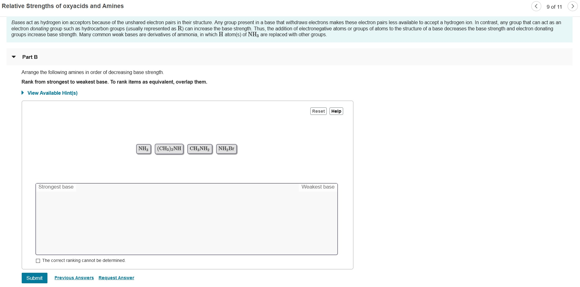 Solved Arrange the following amines in order of decreasing | Chegg.com