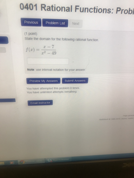 Solved 0401 Rational Functions: Prob PreviousProblem List | Chegg.com