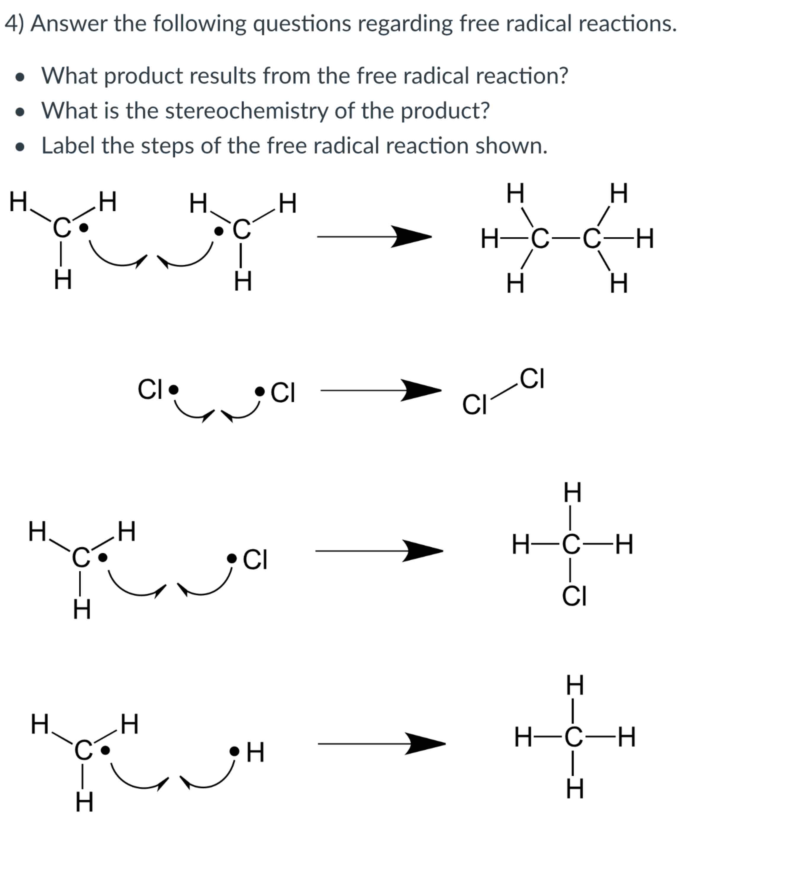 Solved Answer the following questions regarding free radical | Chegg.com