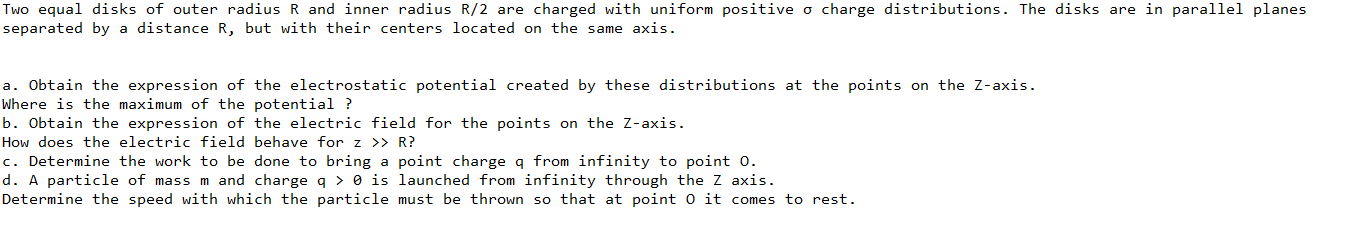 Solved N R R/2 0 R y Two equal disks of outer radius R and | Chegg.com