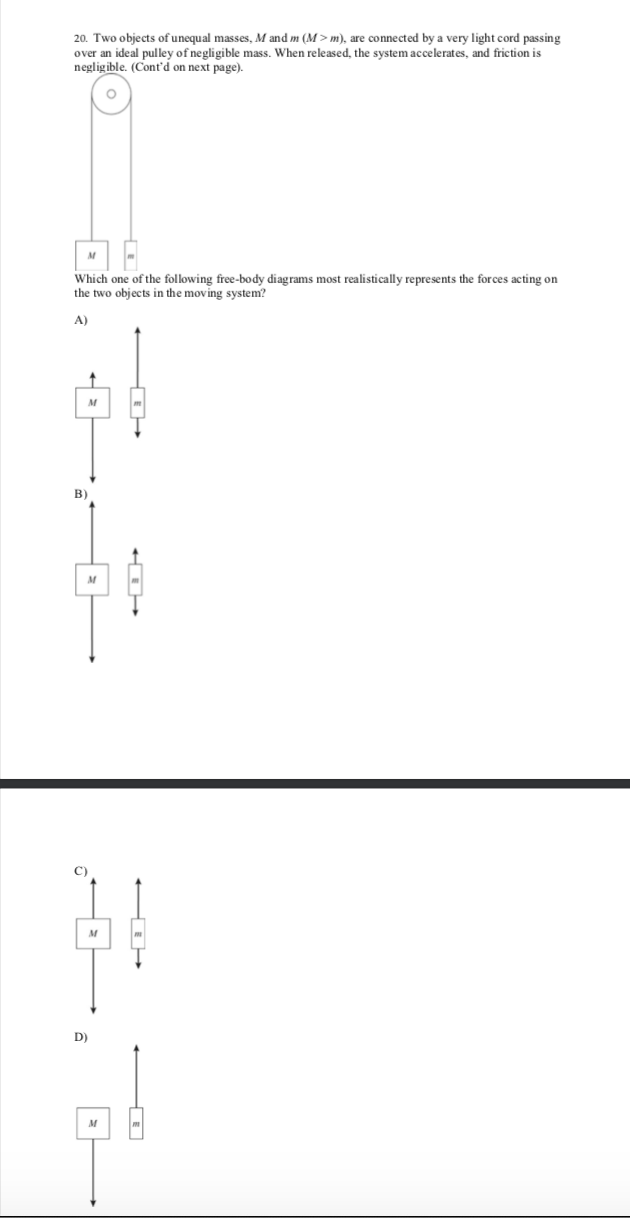 Solved: 20. Two Objects Of Unequal Masses, M And M ( M M )... | Chegg.com Solved: 20. Two Objects Of Unequal Masses, M And M ( M M )... | Chegg.com