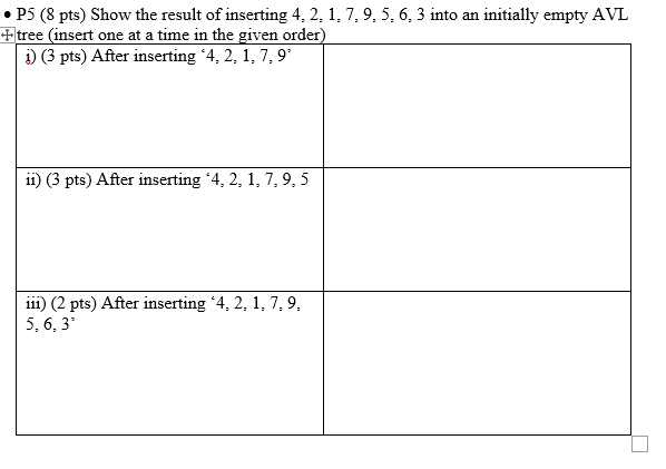 Solved P5 (8 nts) Show the result of inserting 420179563 | Chegg.com