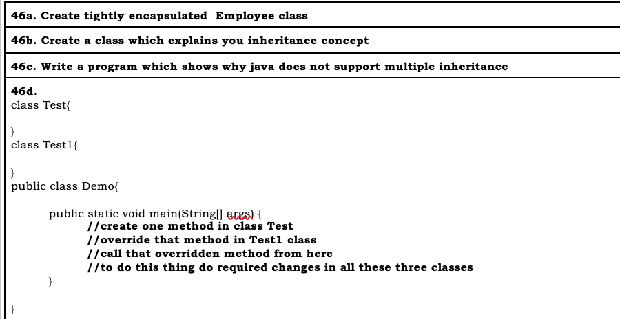 Solved 46a. Create tightly encapsulated Employee class 46b. | Chegg.com
