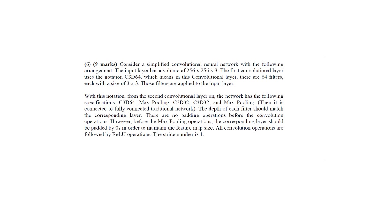 Solved (6) (9 marks) Consider a simplified convolutional | Chegg.com