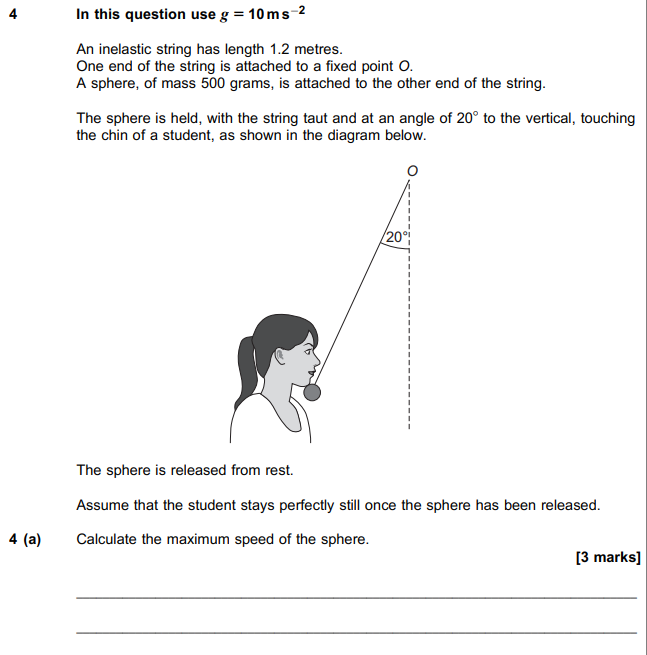 Solved In this question use g = 10ms-2 An inelastic string | Chegg.com