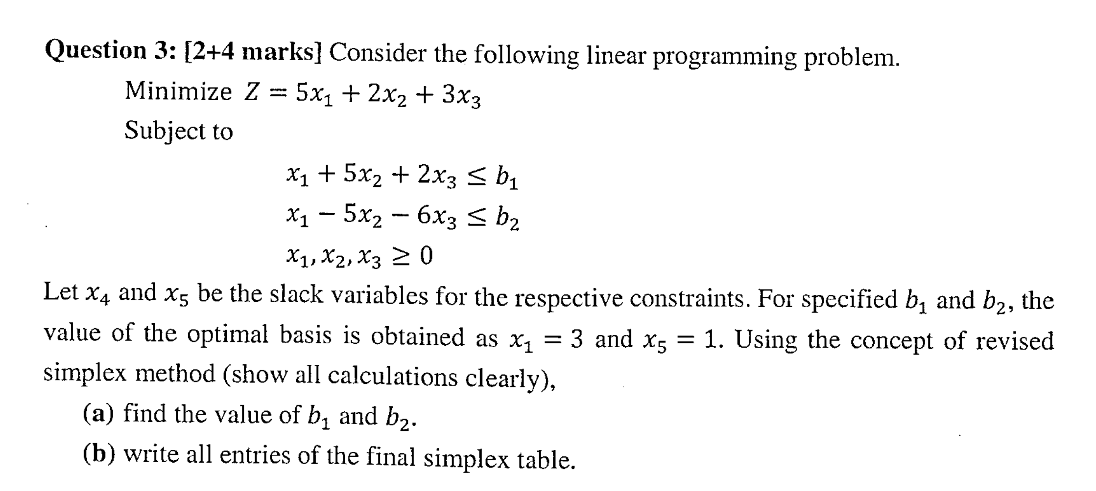 Solved Question 3 24 marks consider The Following