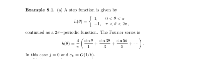 Solved Fourier series, step function. Exercise 8.1(a). Not | Chegg.com