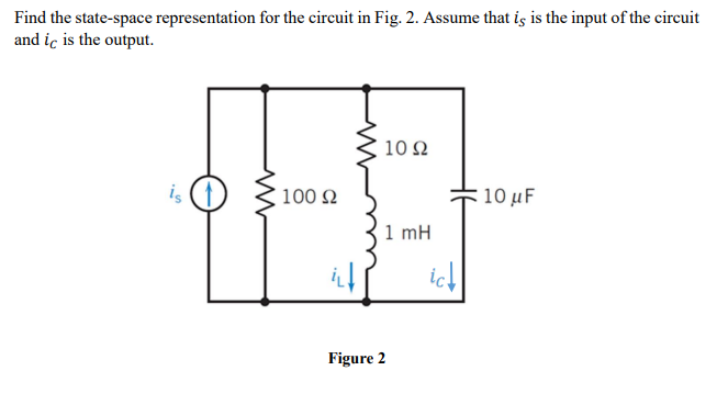 Solved Find the state-space representation for the circuit | Chegg.com