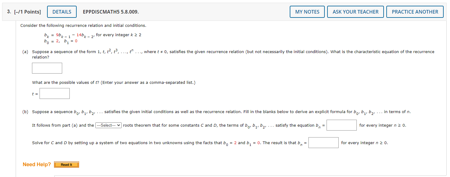 Solved Let b0,b1,b2,… be the sequence defined by the | Chegg.com