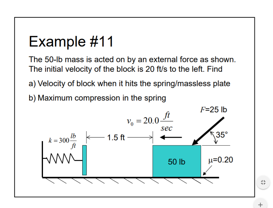 Solved Example #11 The 50-lb mass is acted on by an external | Chegg.com
