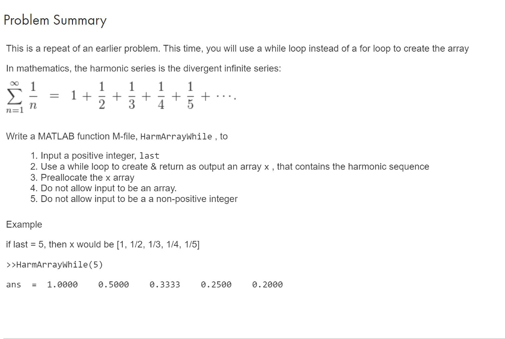 Solved Problem Summary This is a repeat of an earlier | Chegg.com