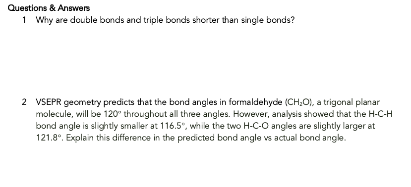 Solved Questions & Answers 1 Why are double bonds and triple | Chegg.com