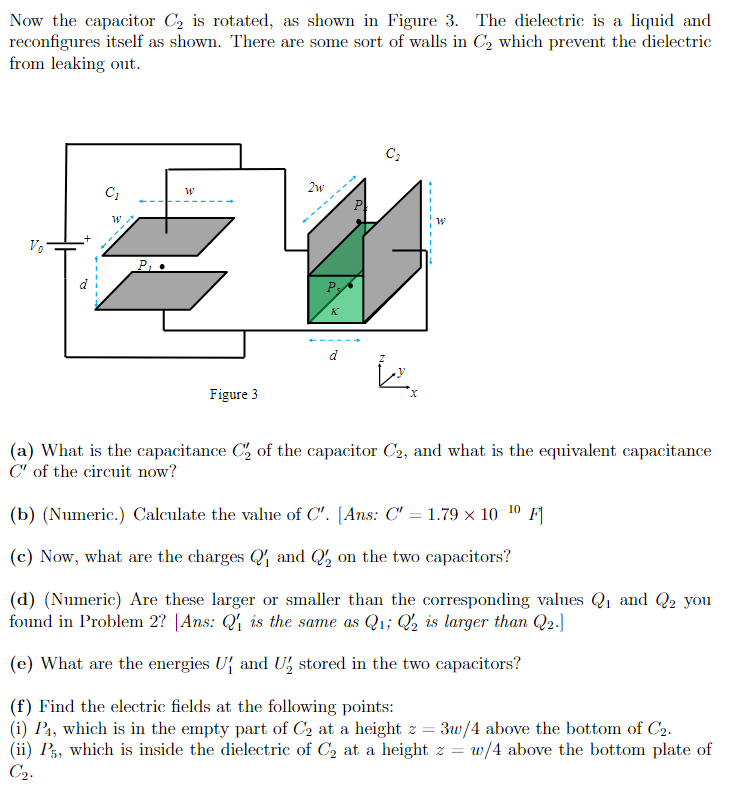 Solved Now the capacitor C2 is rotated, as shown in Figure 3 | Chegg.com