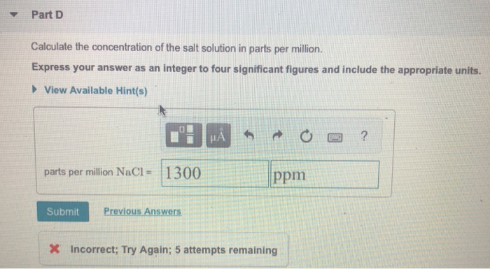 Solved A 2.200x10-2 M solution of NaCl in water is at 20.0° | Chegg.com