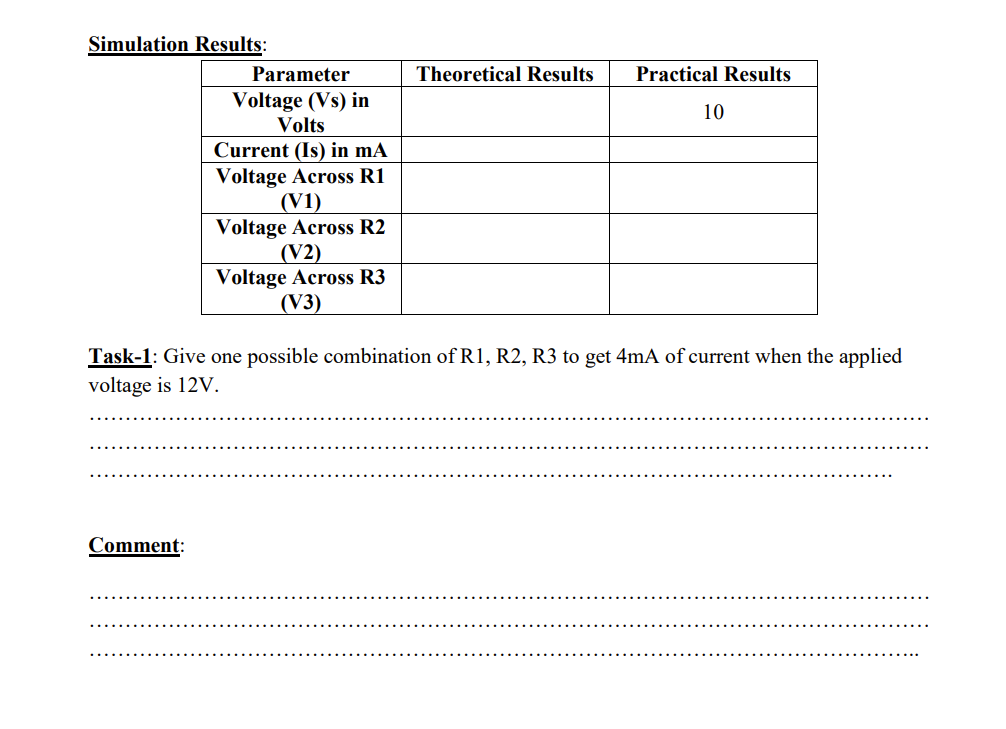 Solved Simulation Results: Task-1: Give one possible | Chegg.com
