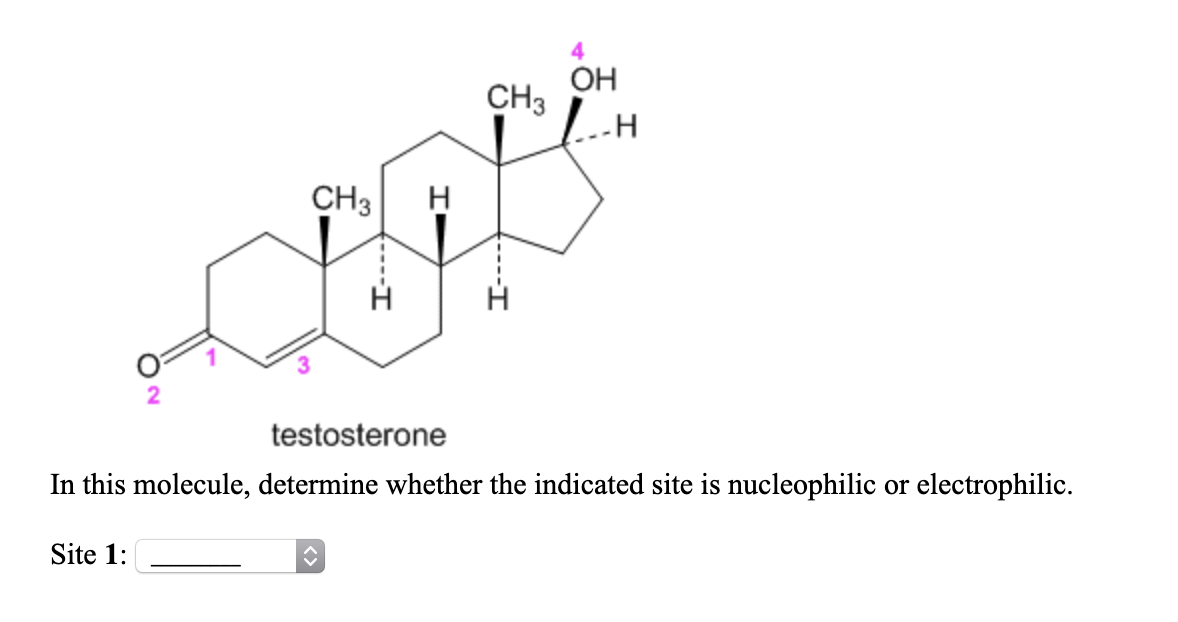 Solved OH -H CH3 H 1 testosterone In this molecule, | Chegg.com