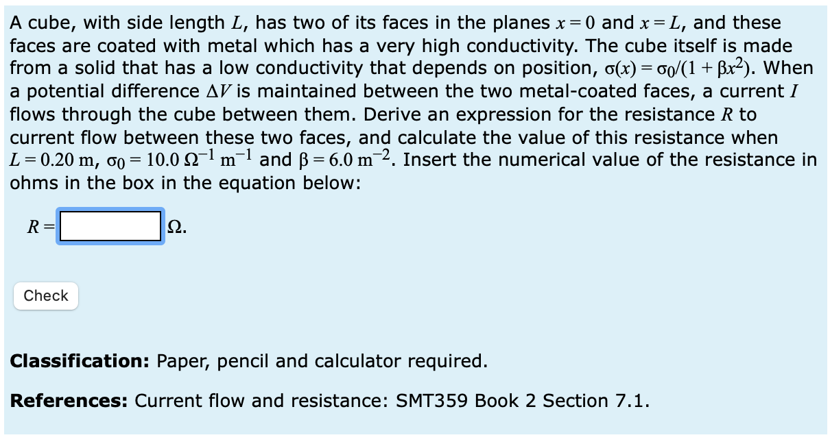 Solved = A cube, with side length L, has two of its faces in | Chegg.com