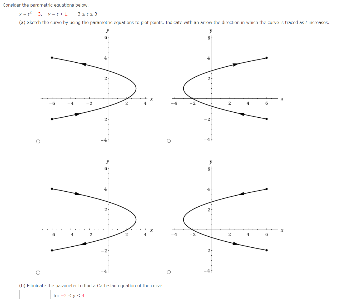 Solved Consider the parametric equations below. | Chegg.com