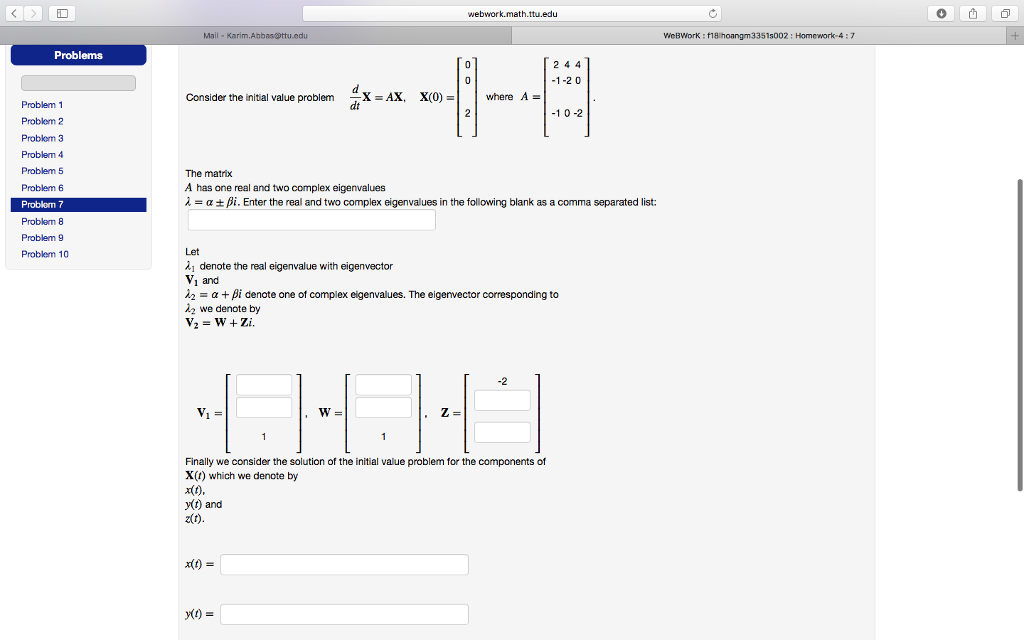 Solved webwork.math.ttu.edu WeBWorK: t18 hoangm3351s002 : | Chegg.com