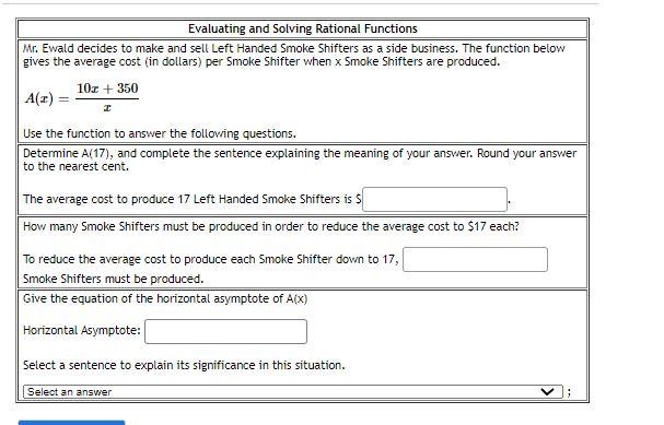 Solved Evaluating and Solving Rational Functions Mr. Ewald | Chegg.com