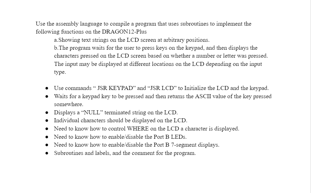 Solved Use the assembly language to compile a program that | Chegg.com
