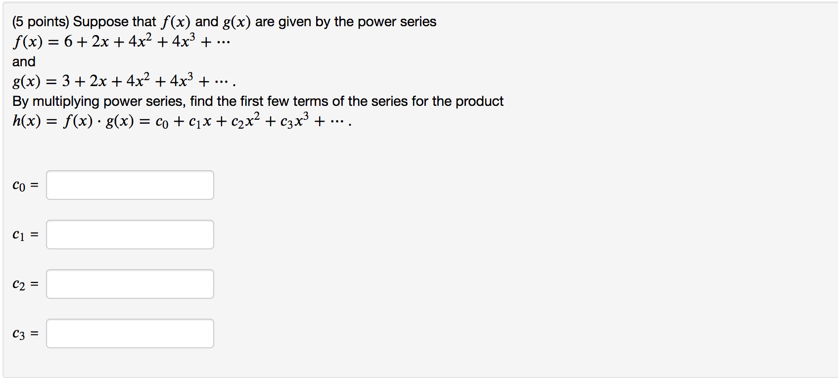 Solved (5 points) Suppose that f(x) and g(x) are given by | Chegg.com